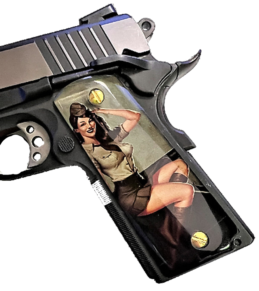 1911 FULL SIZE GRIPS - UV OF HD IMAGE - Pin Up Tanker Girl HD / UV IMA — WoodWorld of Texas