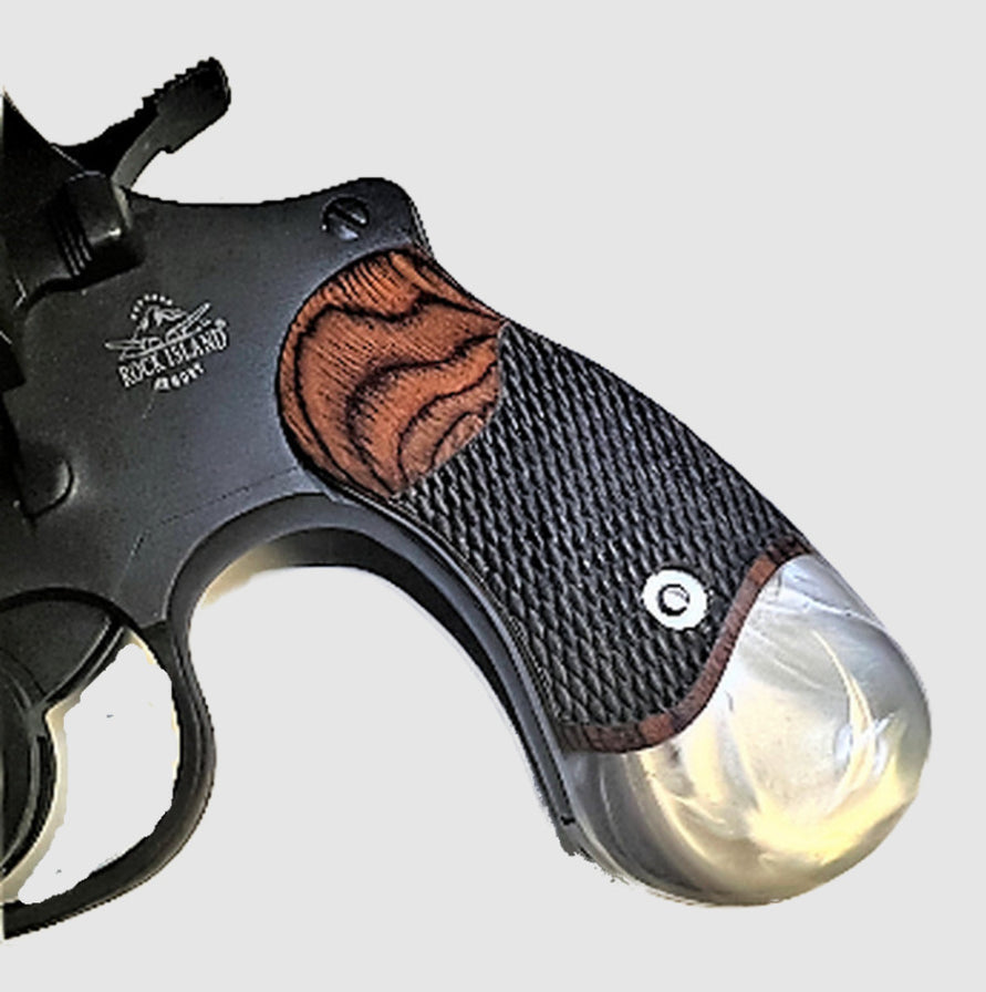 Rock Island M200 and M206 Rosewood Checkered Grips with Pearl Accent ...