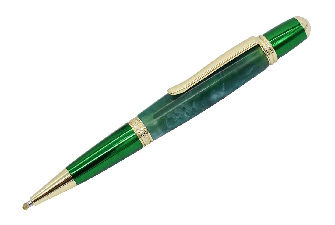 Sahara Twist Pen Bright Colors - Gold & Green — WoodWorld of Texas