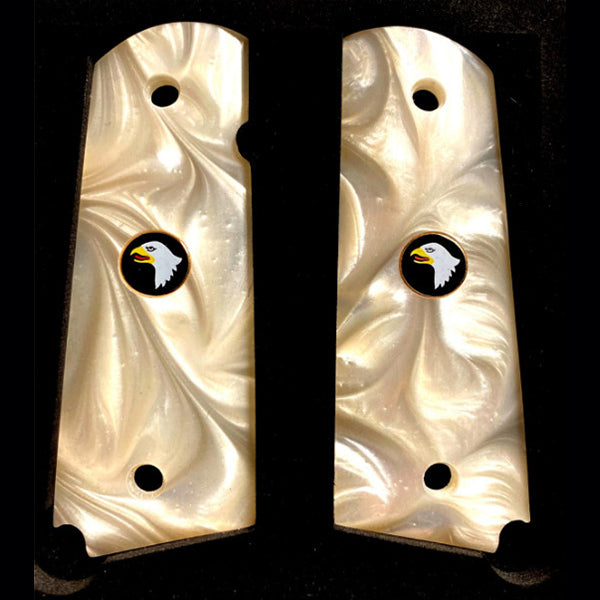 1911 Full Size Acrylic Faux Pearl Grips w/ Screaming Eagle Medallion ...