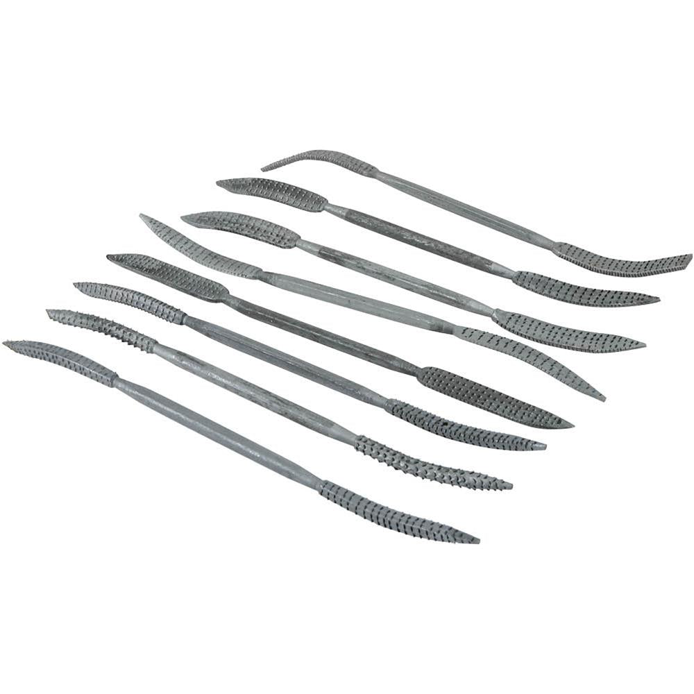 Riffler Rasp Set - Medium - 8 pc Set - 8" Length — WoodWorld of Texas