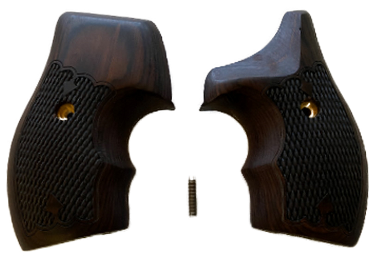 S&W J Frame Round Butt Half Wrap Around Rosewood Gun Grips — WoodWorld ...